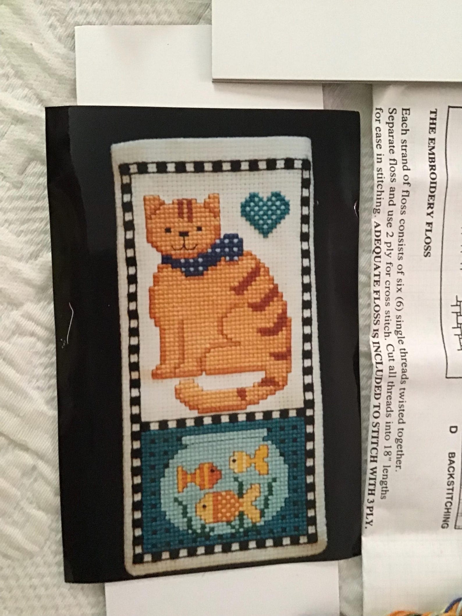 Cross Stitch Eyeglass Case With Cat and Fish Bowl That You Cross Stitch ...