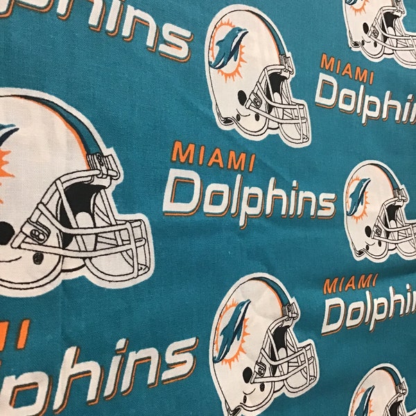 Miami Dolphins Cotton Fabric - Etsy