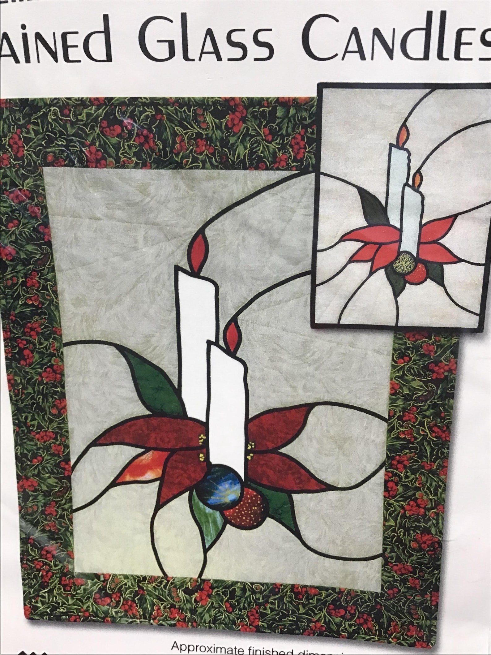 Stained Glass Candles Quilt Pattern: Applique Wallhanging (23.5x29") - Etsy
