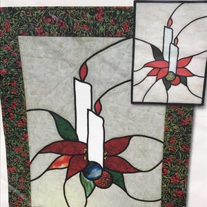 Stained Glass Candles Quilt Pattern: Applique Wallhanging (23.5x29") - Etsy