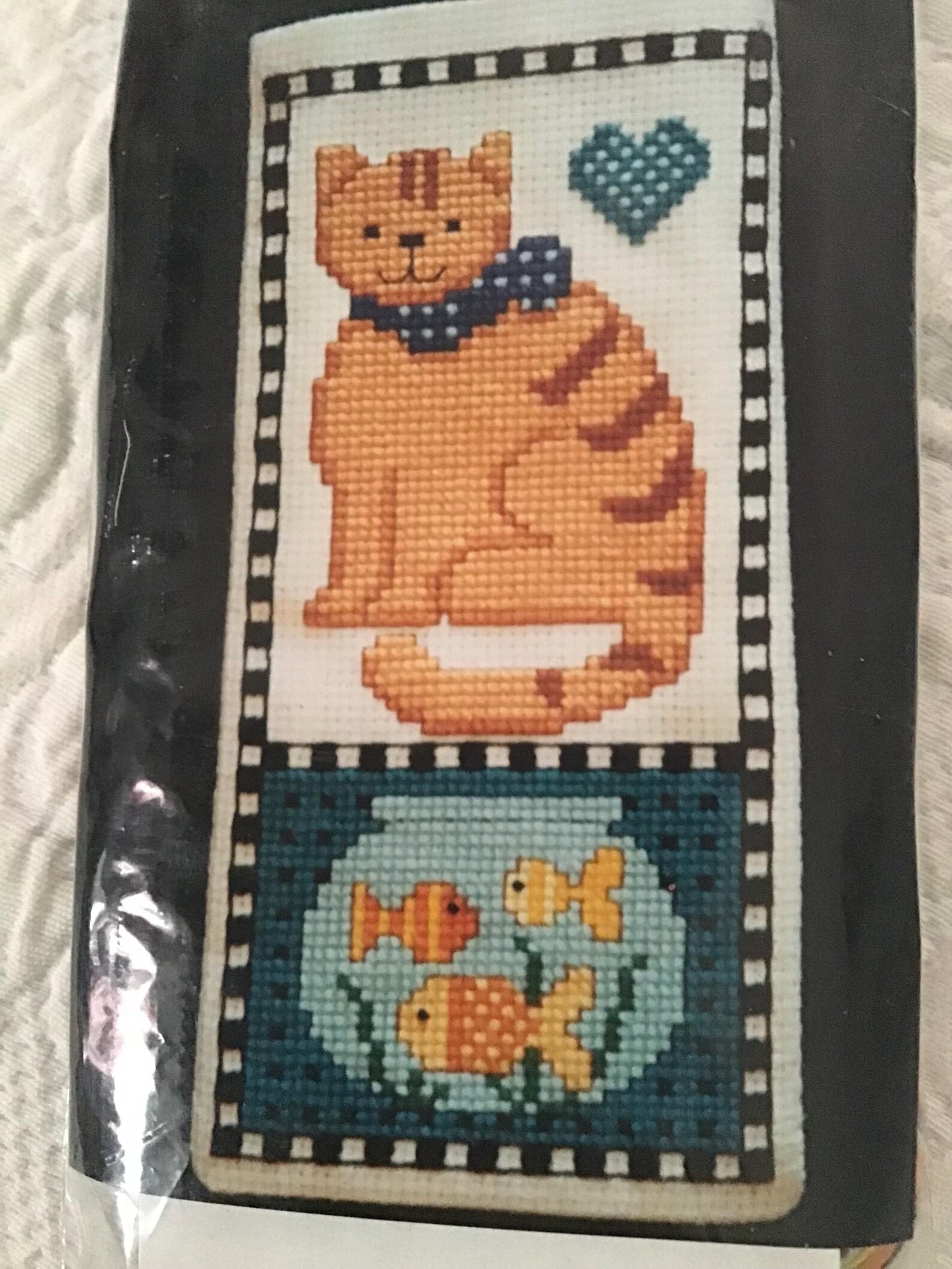 Cross Stitch Eyeglass Case With Cat and Fish Bowl That You Cross Stitch ...