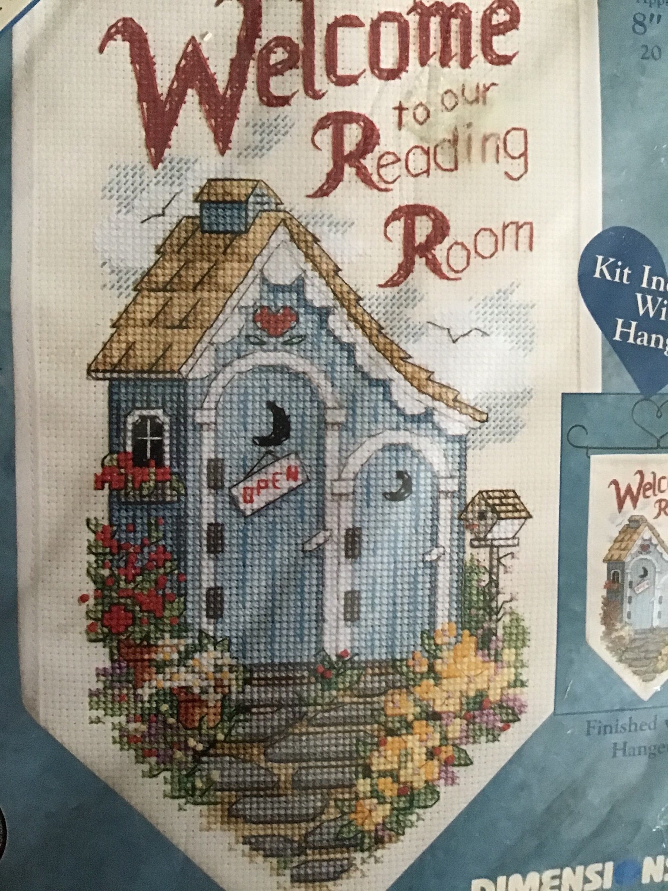 Welcome to Our Reading Room Counted Cross Stitch Kit - Dimensions - Etsy