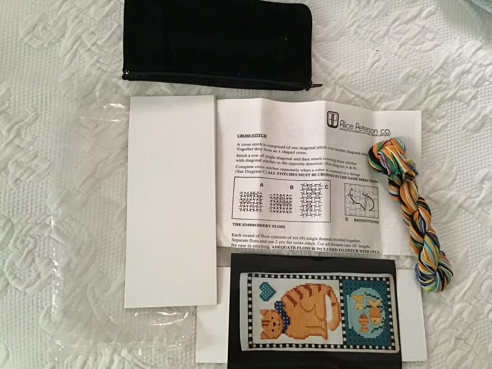 Cross Stitch Eyeglass Case With Cat and Fish Bowl That You Cross Stitch ...