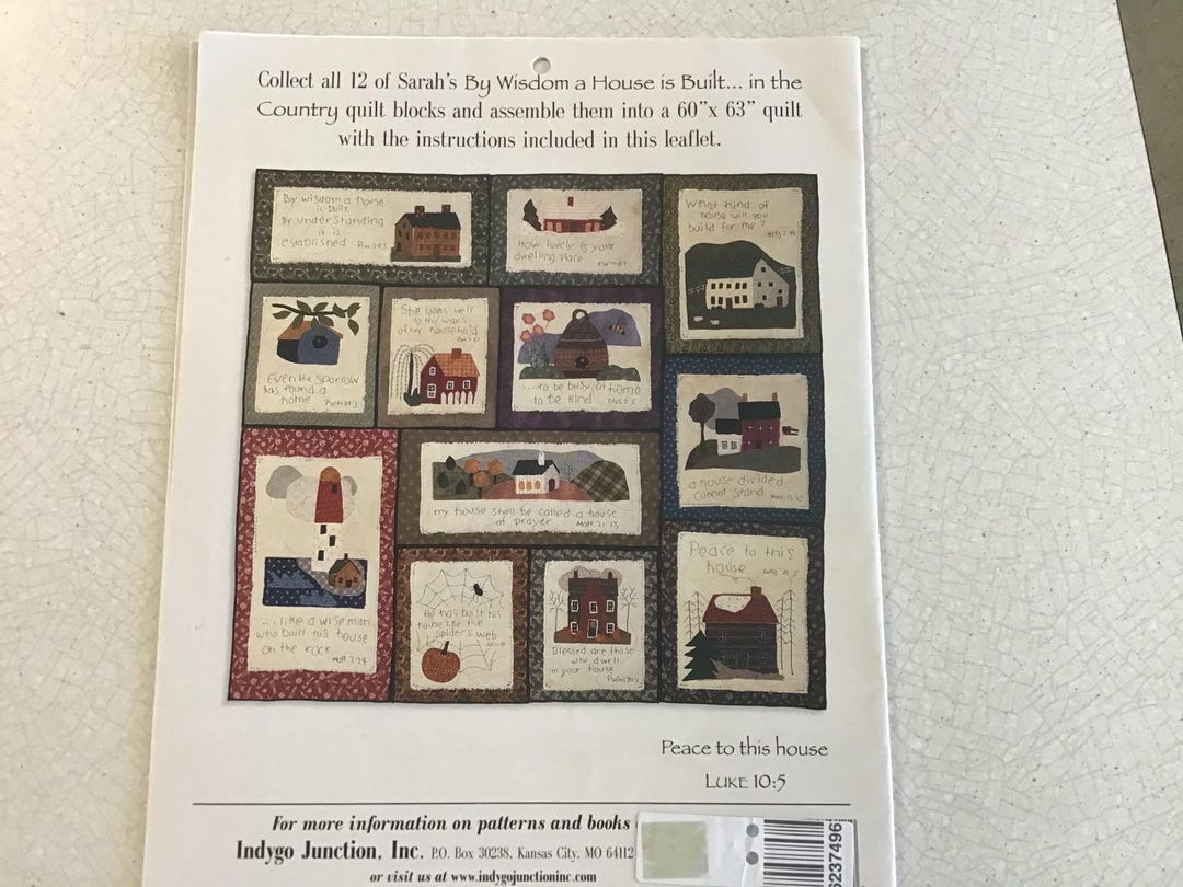 Folk Art Block of Month Quilt Patterns, Indigo Junction - Etsy