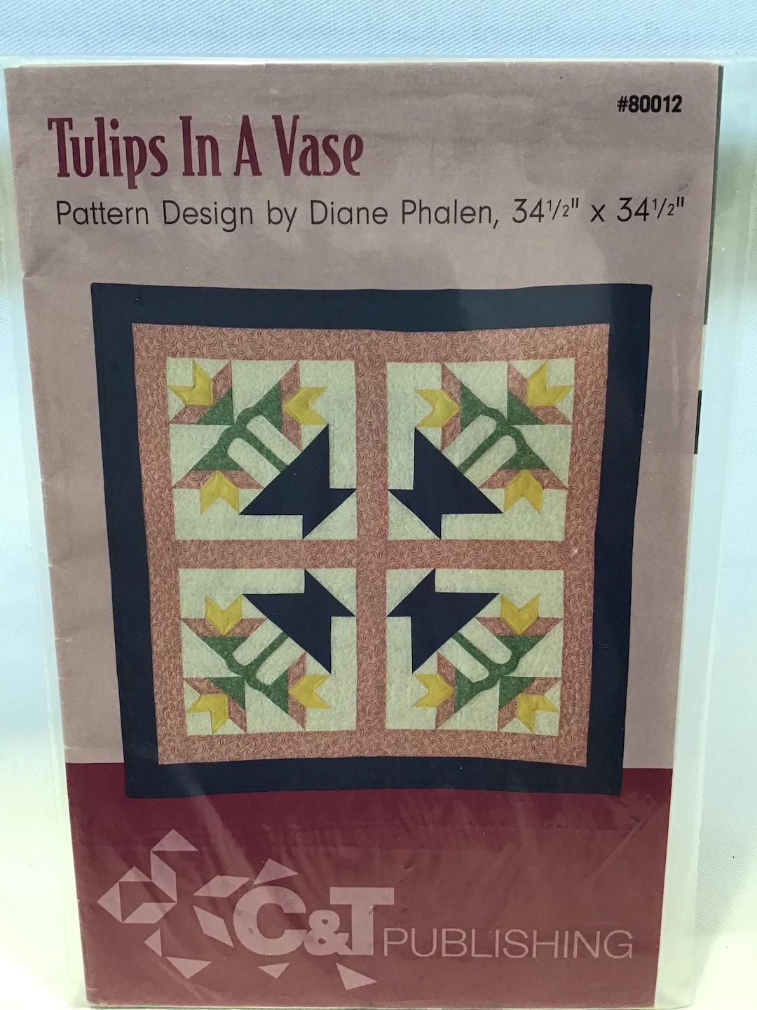 Tulips in A Vase Quilt Pattern: Wallhanging, Table Topper (34.5x34.5 ...