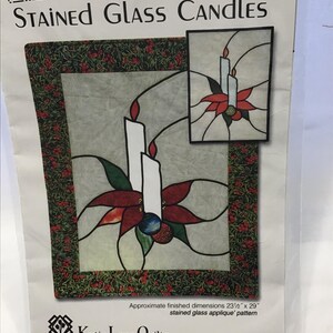 Stained Glass Candles Quilt Pattern: Applique Wallhanging (23.5x29") - Etsy