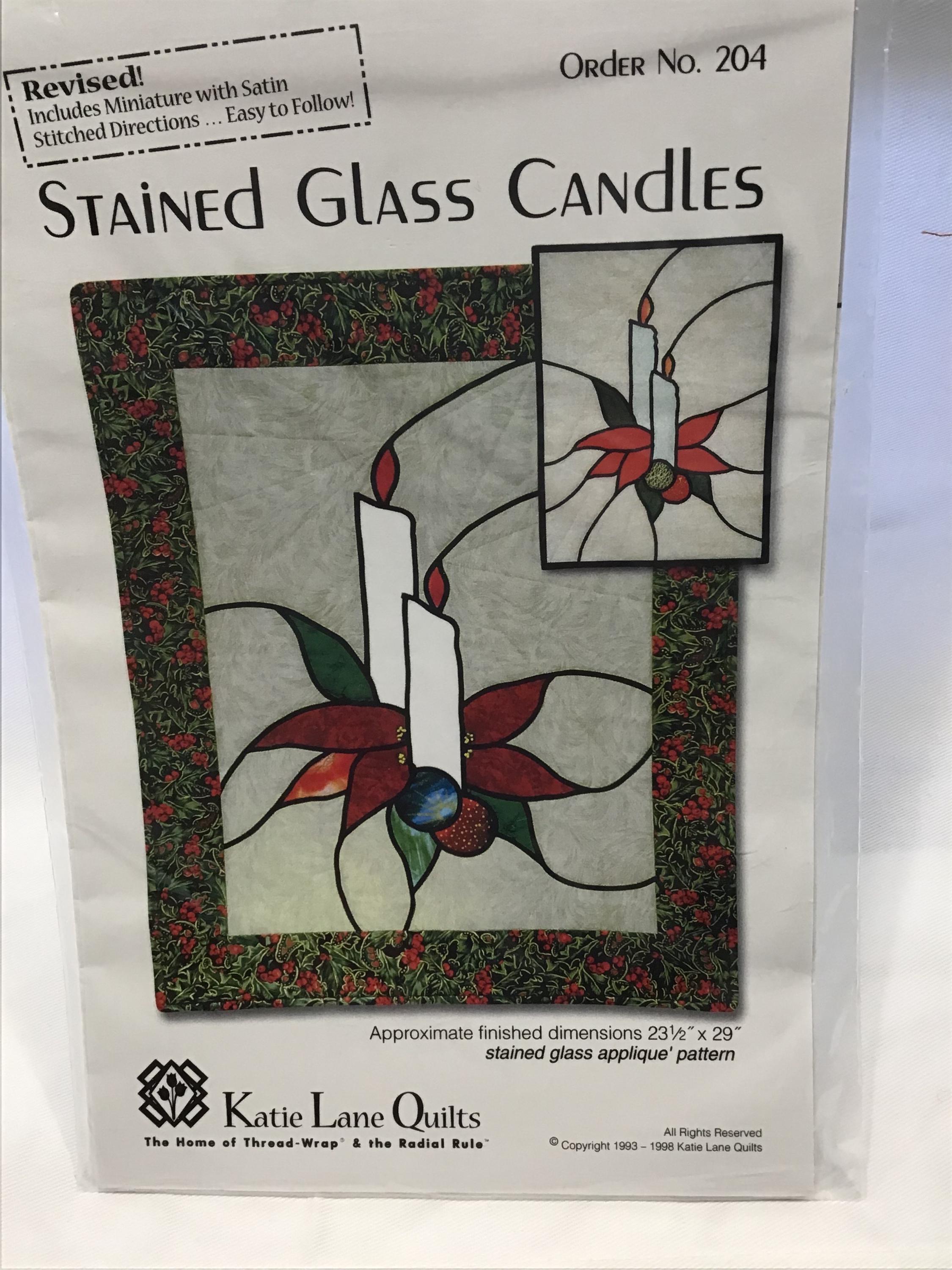 Stained Glass Candles Quilt Pattern: Applique Wallhanging (23.5x29") - Etsy