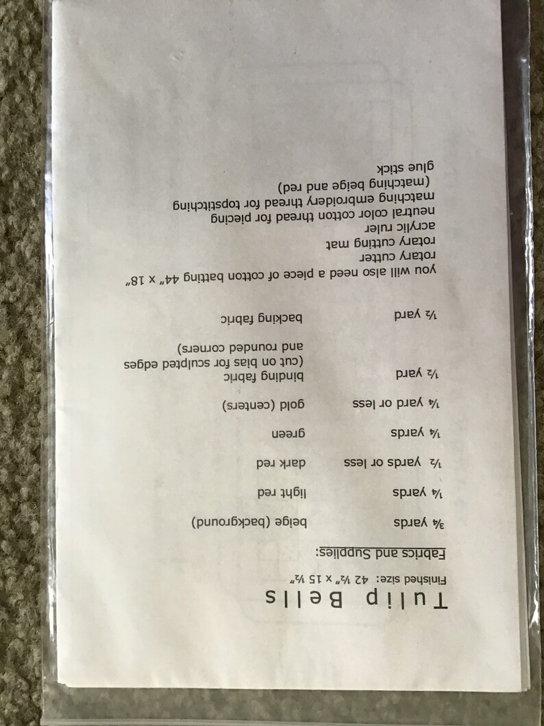 Tulip Bells Table Runner Quilt Pattern by Southwind Designs, NC ...