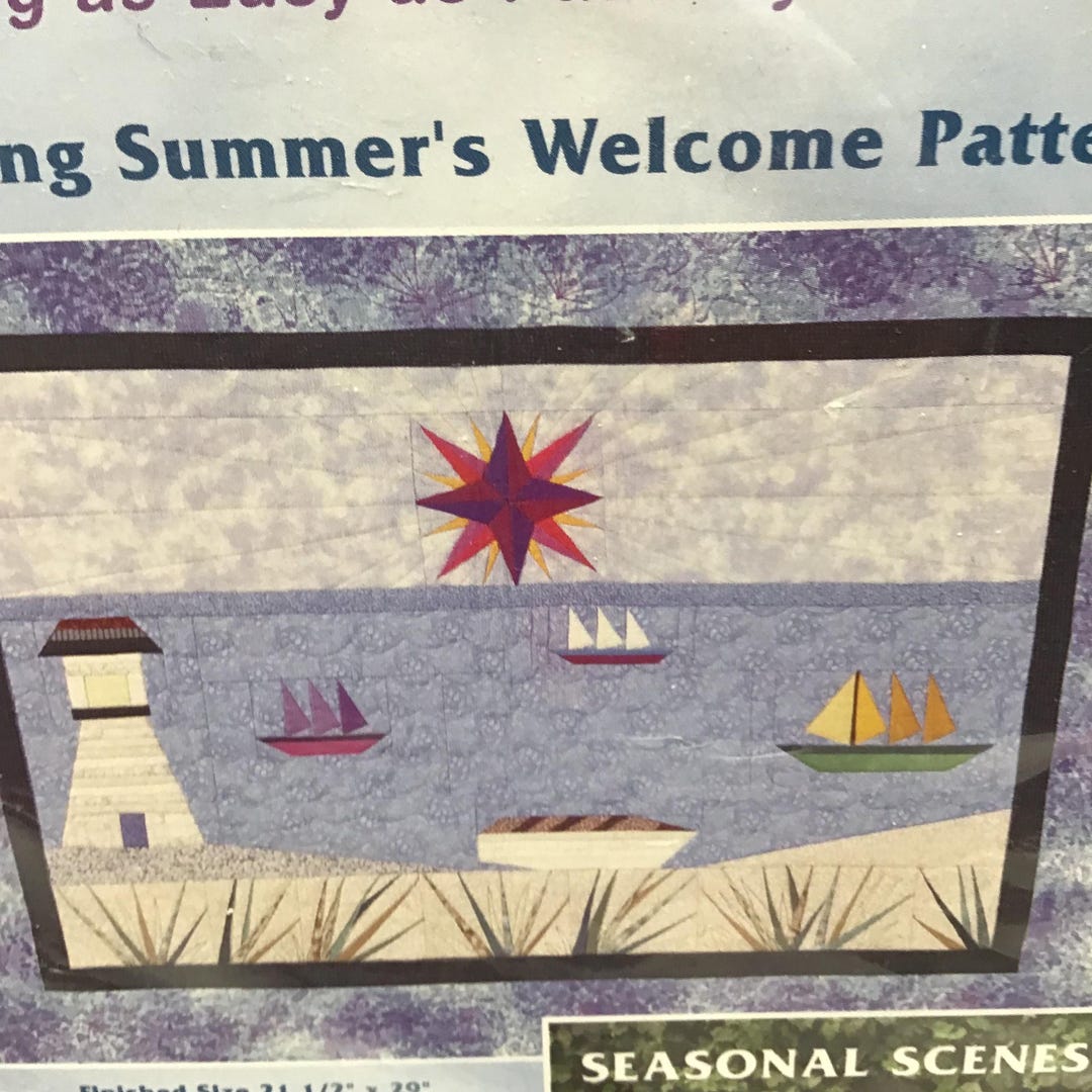 Summer's Welcome Quilt Pattern: Carol Doak Beach Scene Paper Piecing - Etsy