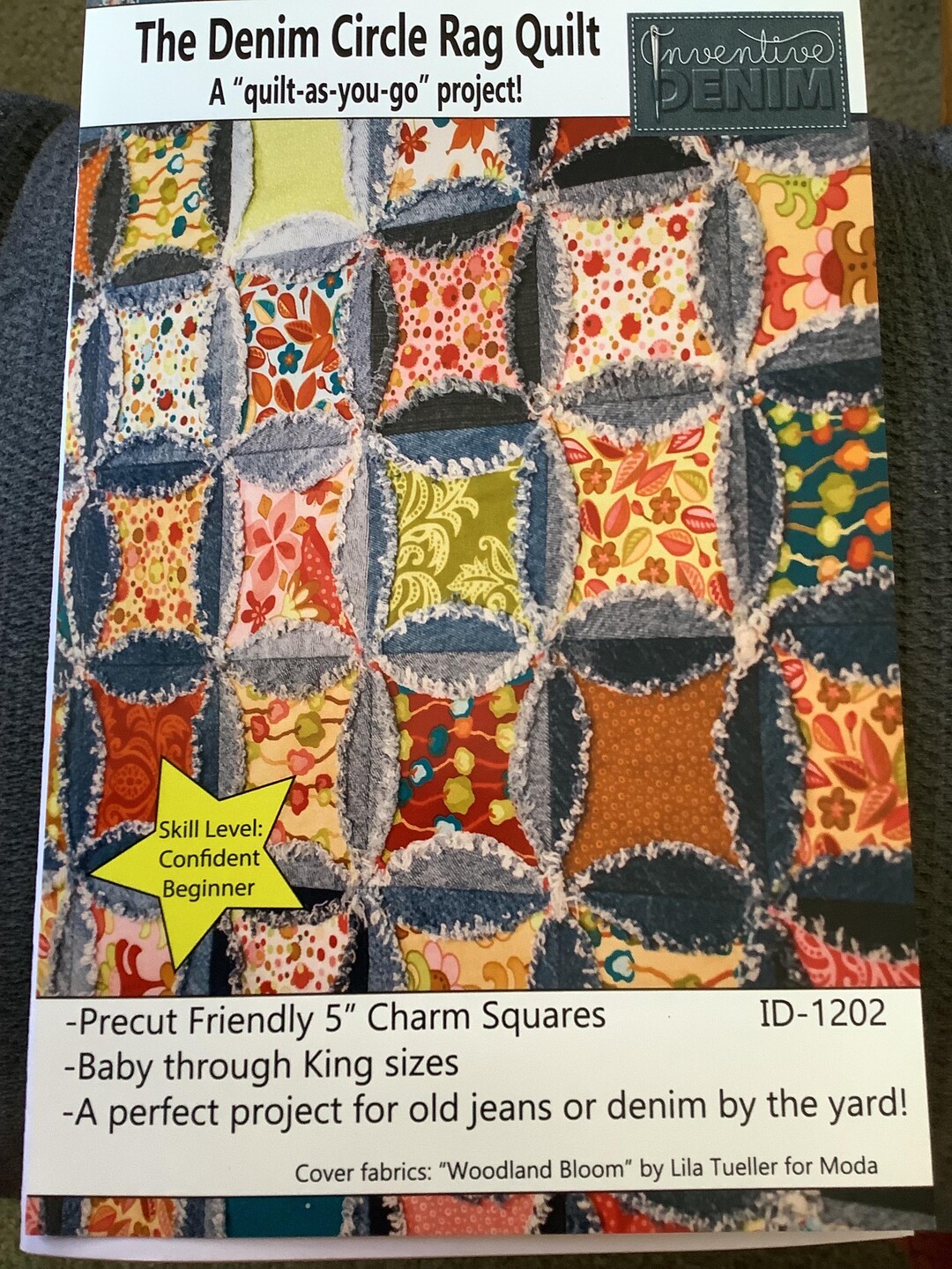 Denim Circle Rag Quilt Pattern – Quilt-as-you-go – 5” Charm Square ...
