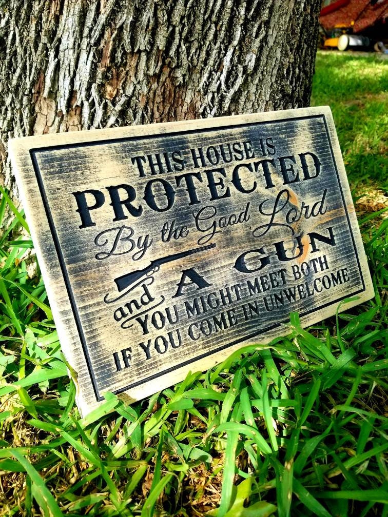 This House is Protected by the Good Lord Wood Sign. Welcome to - Etsy