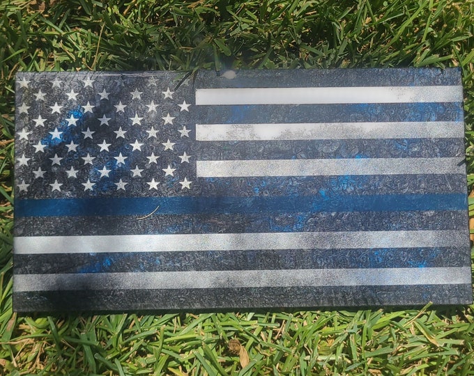 Thin Blue Line Epoxy Resin Flag - Etsy