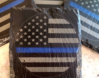 Blue Line Coasters - Etsy