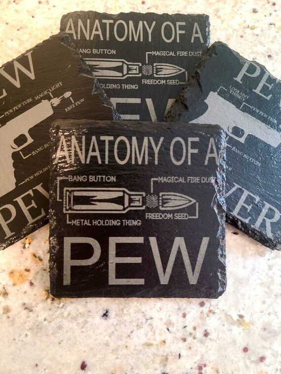 Kitchen & Dining Coasters Drinkware Anatomy of A Pew Slate Coasters ...