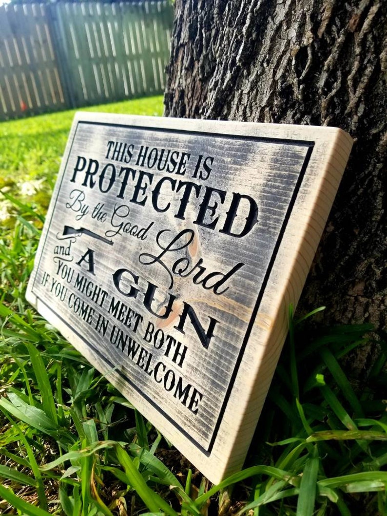 This House is Protected by the Good Lord Wood Sign. Welcome to - Etsy