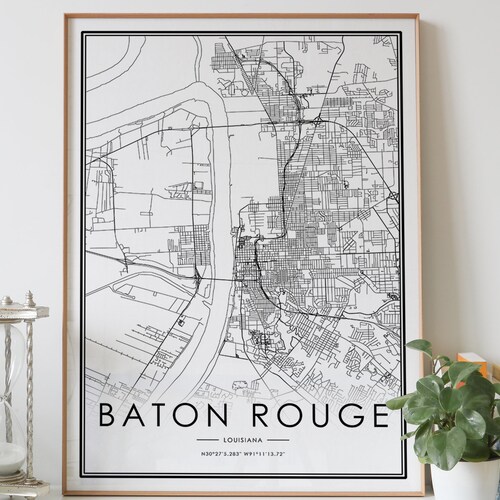 Baton Rouge Black and White Digital Download Art Print - Etsy