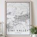Simi Valley Map Simi Valley California City Map Home Town - Etsy