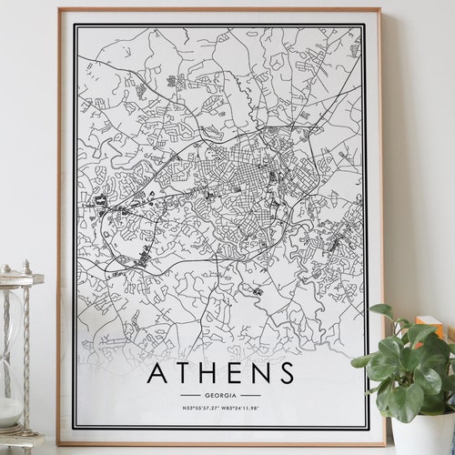 Athens Georgia Poster City Skyline Art Print Athens GA | Etsy