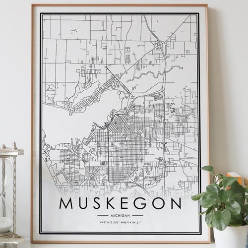 Muskegon Michigan Skyline Poster City Art Print - Etsy