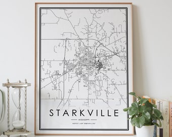 Starkville Ms Map - Etsy
