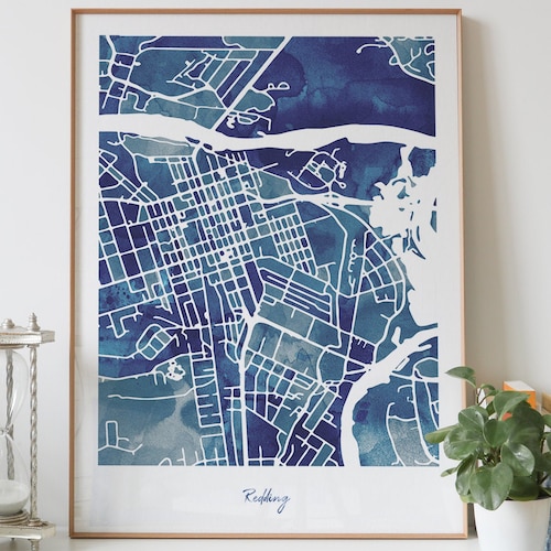 Redding Map Print California CA USA Map Art Poster Printable - Etsy