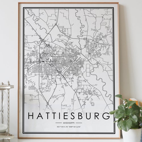 Hattiesburg Mississippi Skyline Poster Art Print MS - Etsy