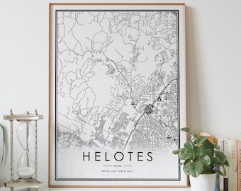 Helotes Map Poster - Etsy