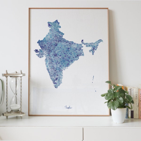 Watercolor Painting Map of India - Etsy