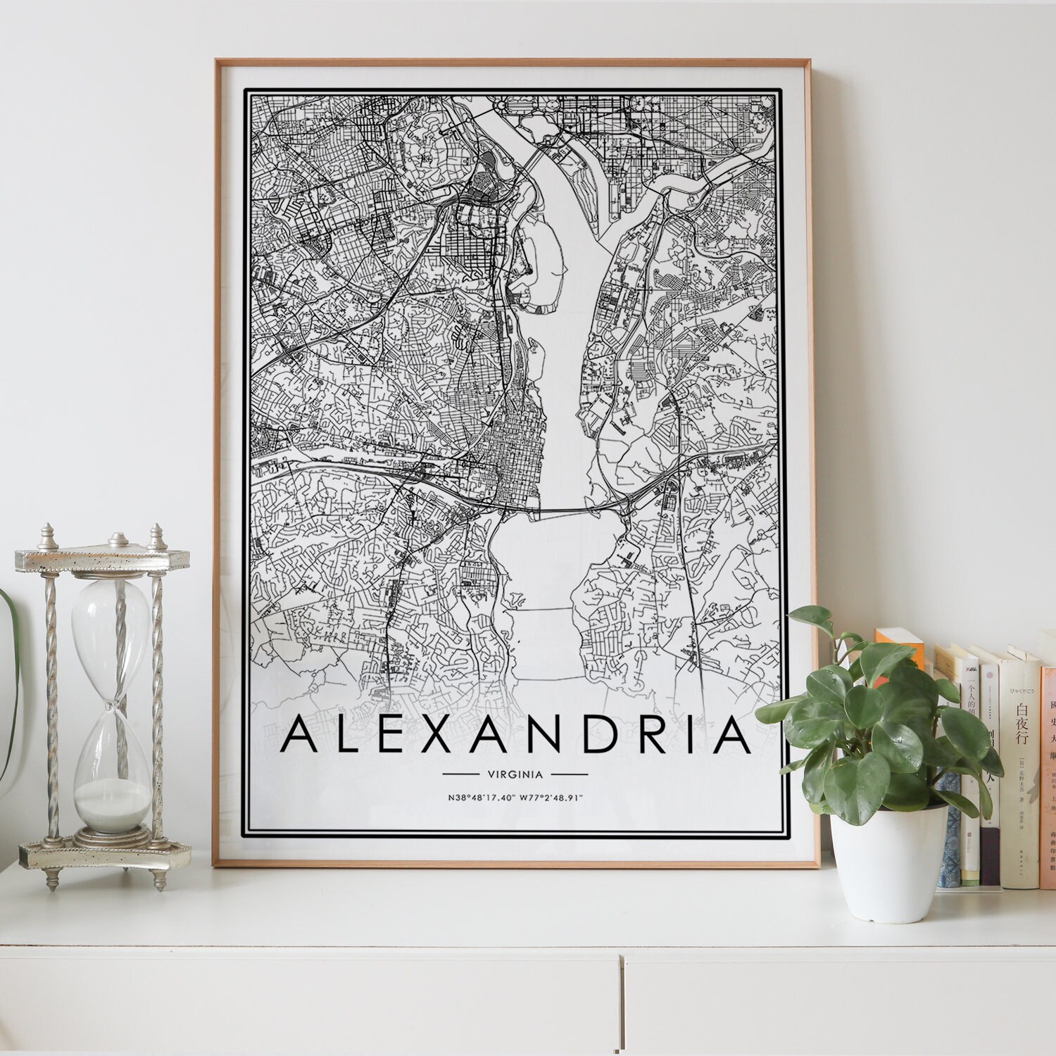 Home Décor Prints Alexandria Virginia map Alexandria print Alexandria ...