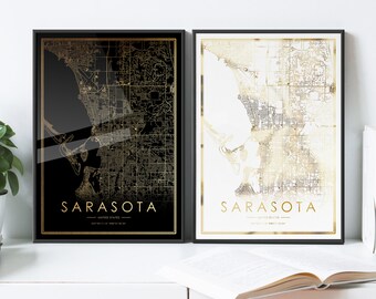 Sarasota Map Art - Etsy