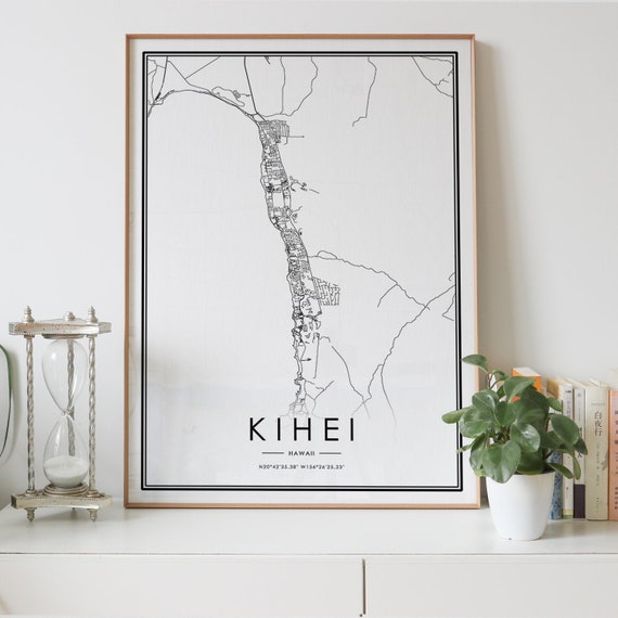 Art & Collectibles Prints Printable Map Blue and White City Map Digital ...