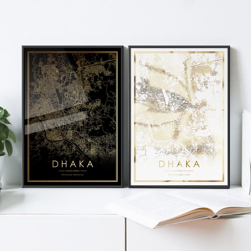 Dhaka Map Dhaka Art Dhaka Print Dhaka Bangladesh Poster - Etsy