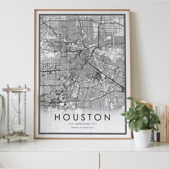 Home & Living Prints custom Houston Texas city map Digital download of ...