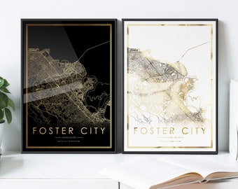 Map of Foster City | Etsy