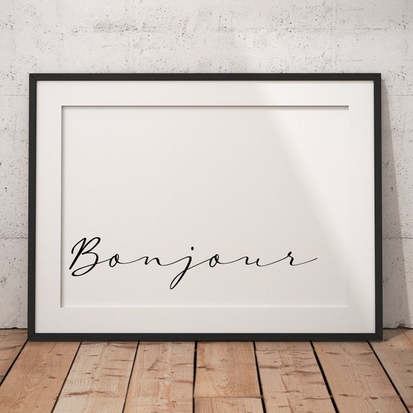 Bonjour Print - Etsy
