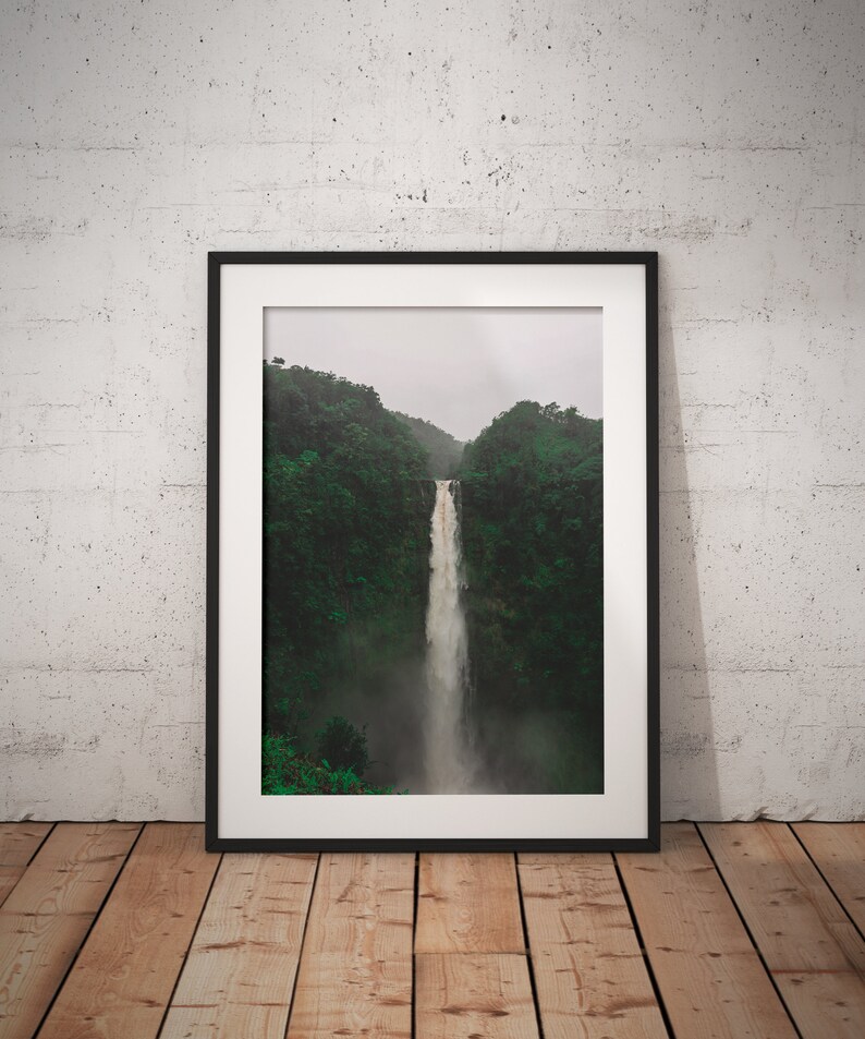 Waterfall Print, Hawaii Print, Nature Print, Landscape Print, Water ...