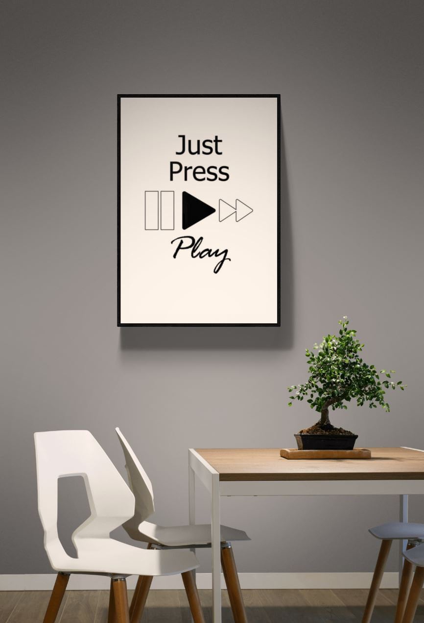 Just Press Play Print, Art Print, Wall Decor, Just Press Play Poster ...