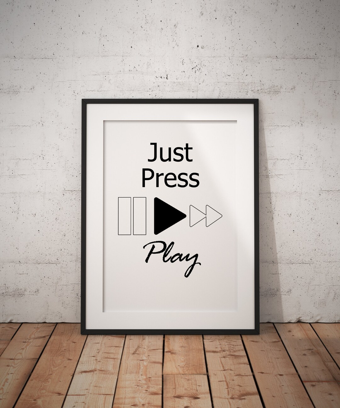 Just Press Play Print, Art Print, Wall Decor, Just Press Play Poster ...