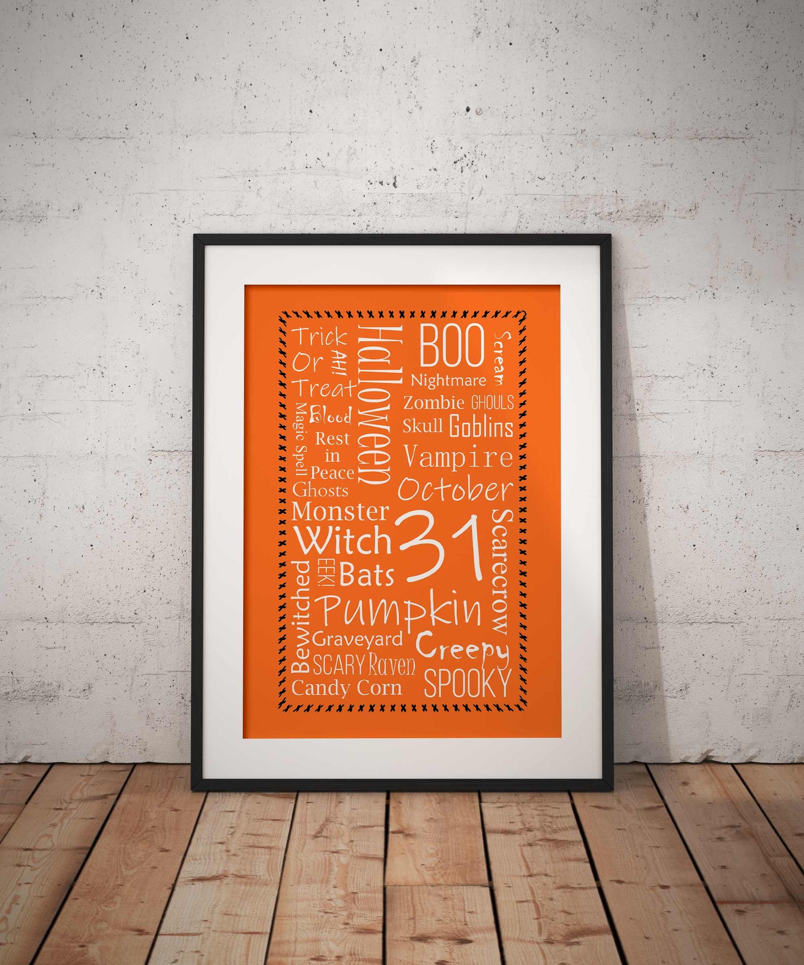 Halloween Word Board Print, Halloween Vision Board, Halloween Word ...