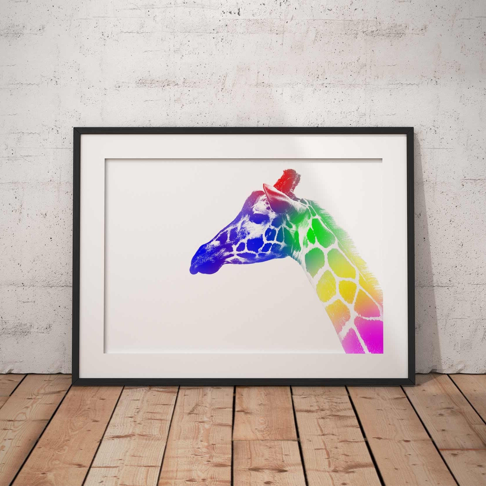 Giraffe Print, Color Print, Giraffe Poster, Pride, Fantasy Print ...