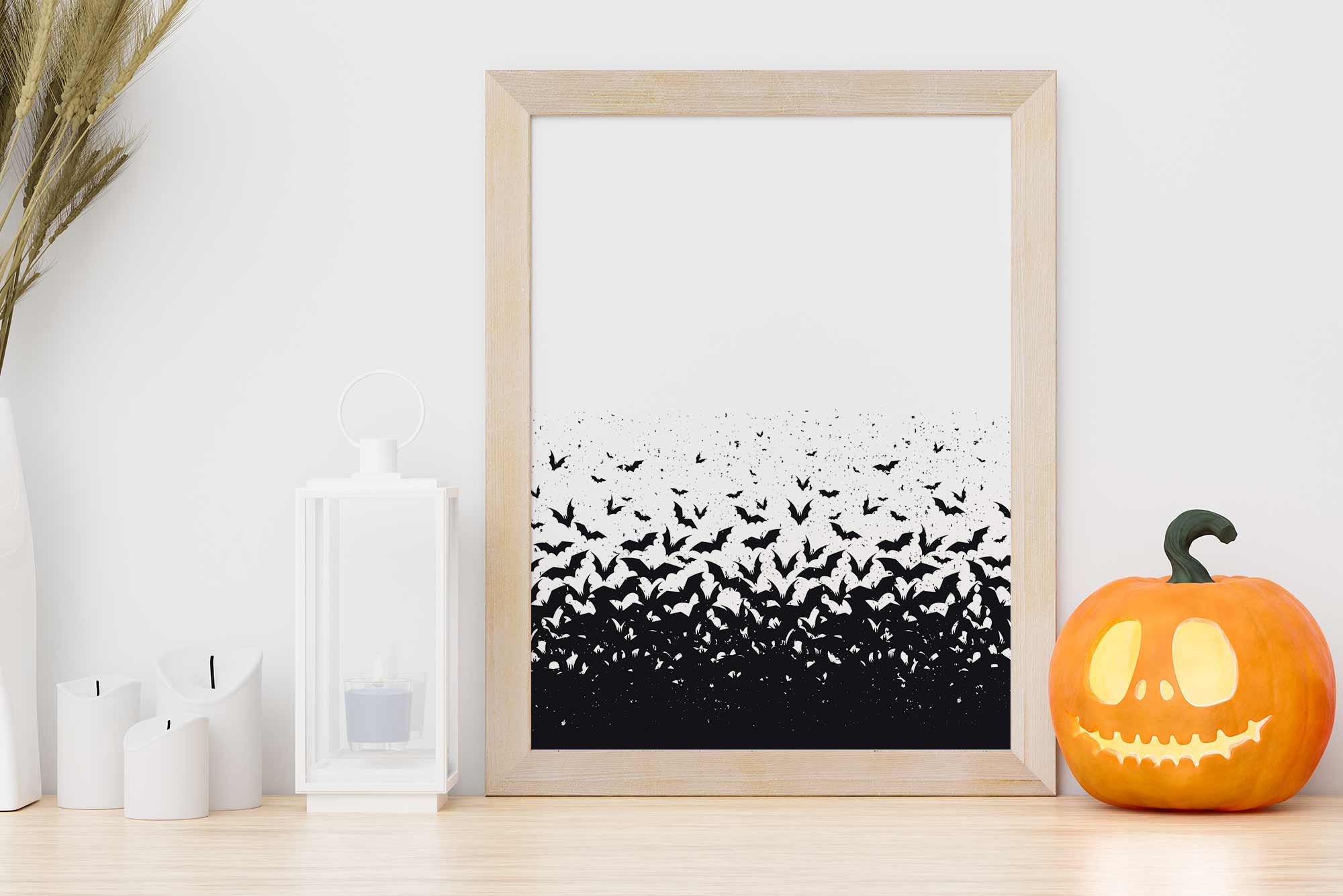 Halloween Decor, Halloween Print, Bat Print, Flying Bats Print, October ...