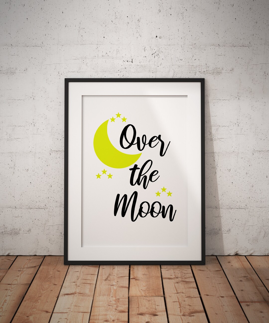Over the Moon Art Print, Wall Decor, Printable Art, Nursery Art, Over ...