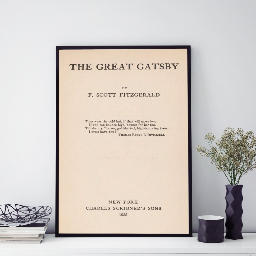 The Great Gatsby | F. Scott Fitzgerald | Fine Art Print | Classic Book ...