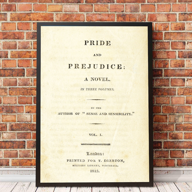Pride and Prejudice Print Jane Austen Poster Literary Gift - Etsy