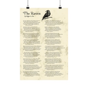 The Raven Poem | Edgar A. Poe | Unabridged | Literary Gift | Fine Arts ...