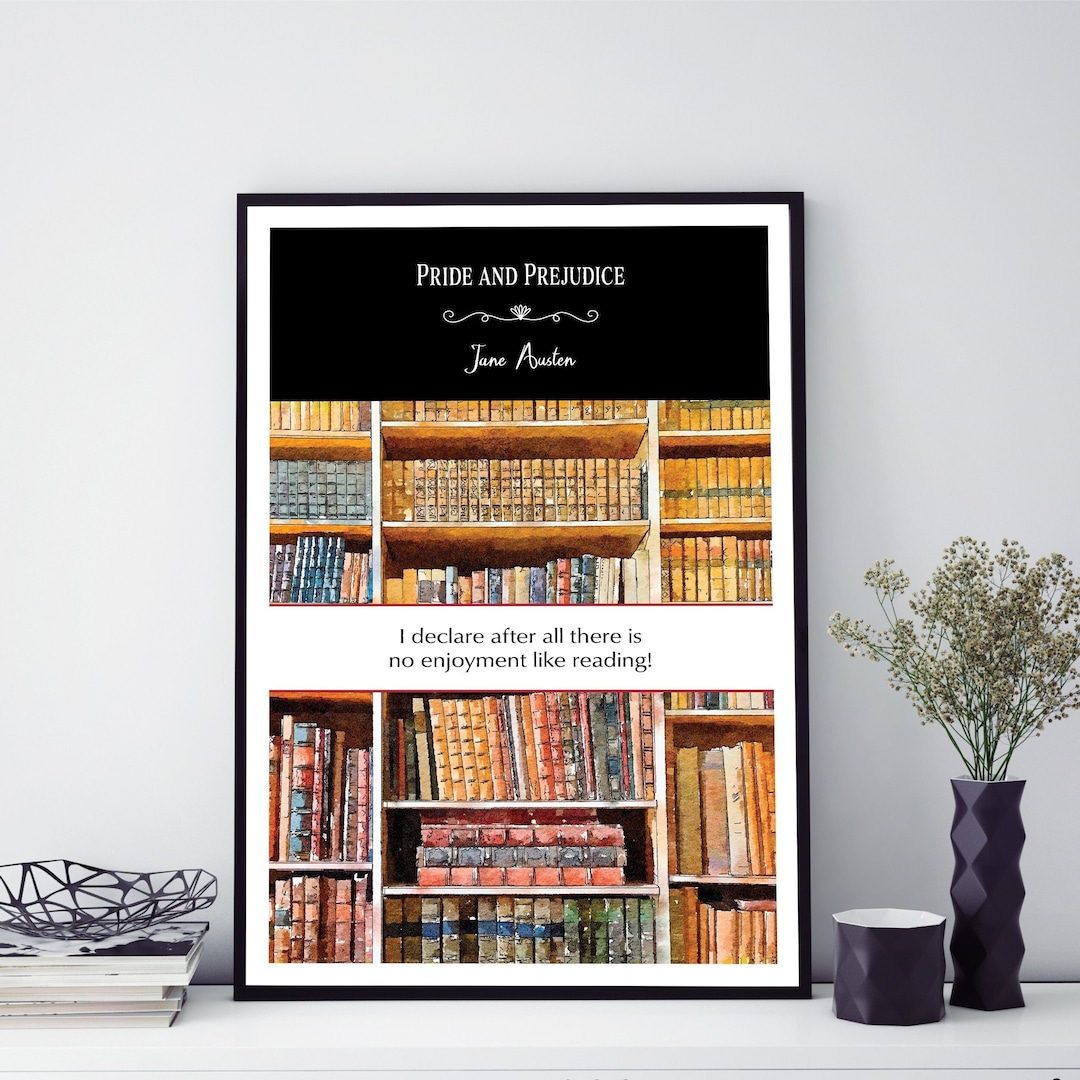 Pride and Prejudice Poster | Jane Austen | Reading Books | Fine Art ...