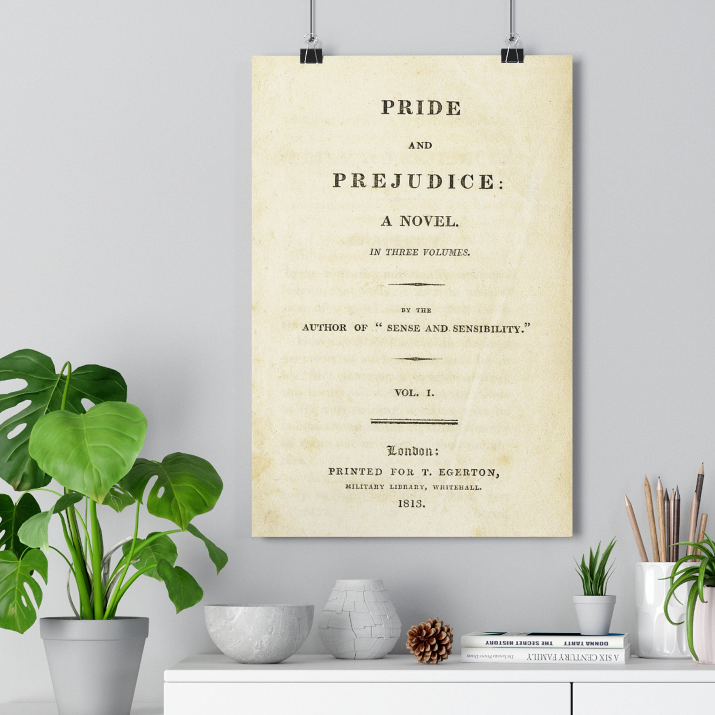 Pride and Prejudice Print Jane Austen Poster Literary Gift | Etsy