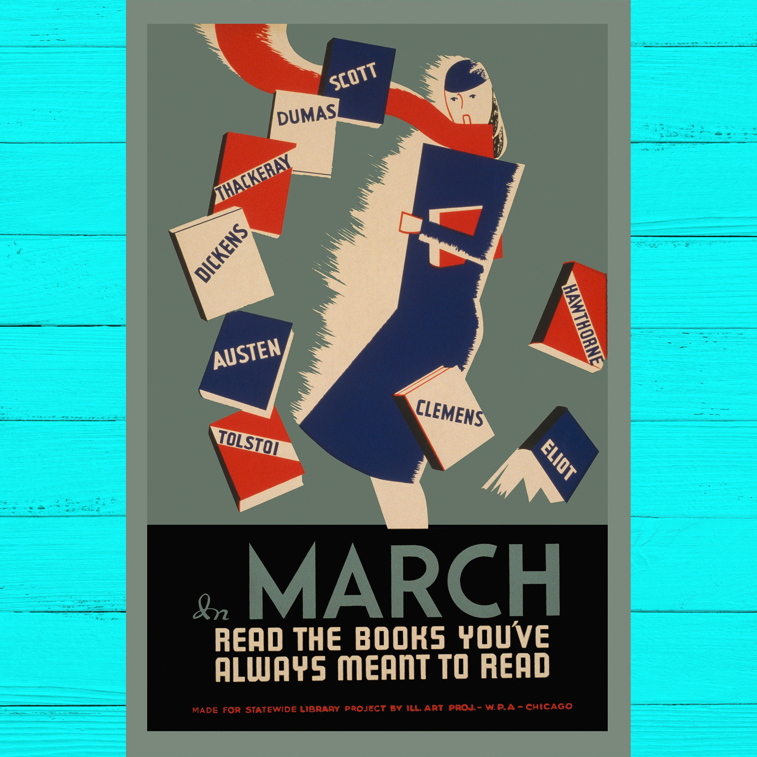 March Reads Poster Library Poster Book Gifts Literary | Etsy