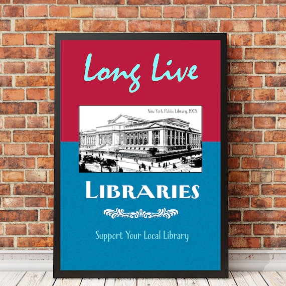 Library Poster New York Public Library Love Libraries Book | Etsy