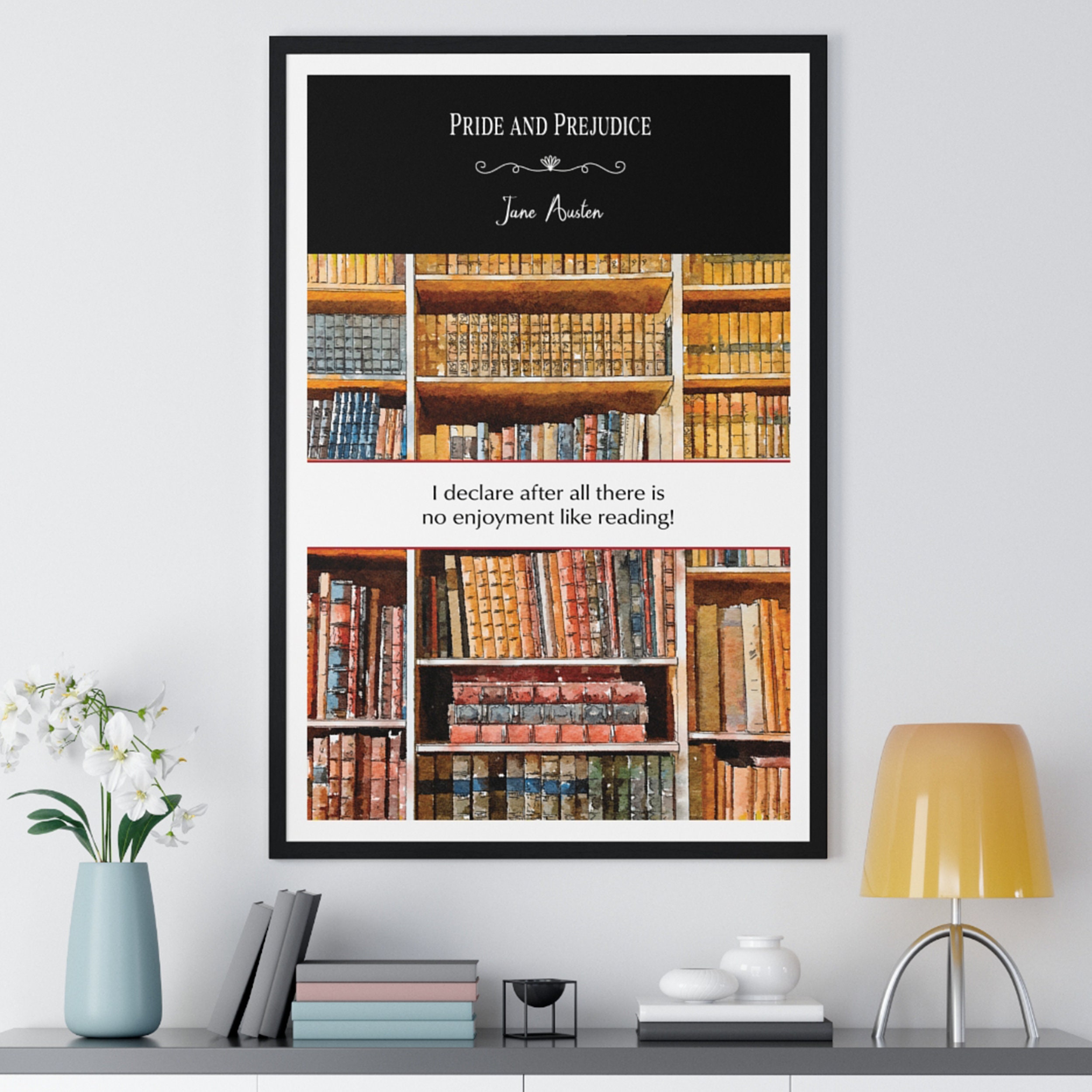 Pride and Prejudice Poster Jane Austen Reading Books - Etsy